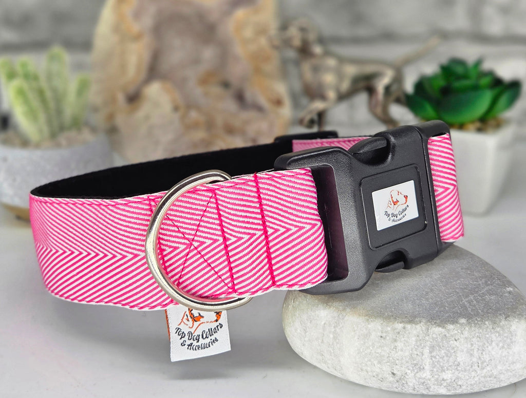 Pink Herringbone Chevron – Top Dog Collars & Accessories