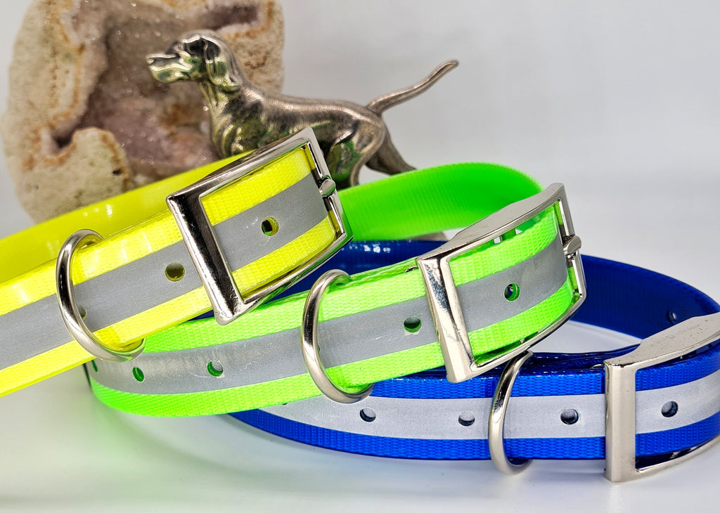 Biothane Opaque Transparent Reflective Collar – Top Dog Collars ...